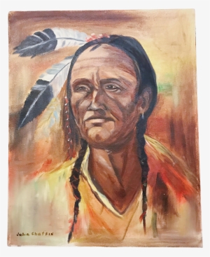 Vintage Signed Native American Figure Portrait Oil - Painting - Free ...