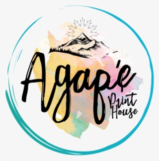 Agape Logo Colour Print House - Calligraphy - Free Transparent PNG ...
