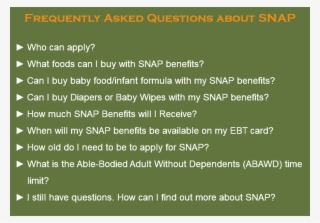Frequently Asked Questions About Snap Who Can Apply - Tap Snap Or Nap ...