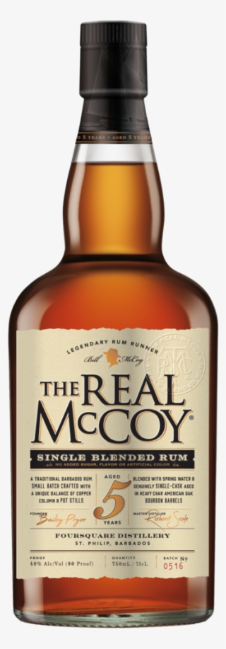 High Res Png The Real Mccoy Single Blended Rum 5 Yr - Free Transparent ...