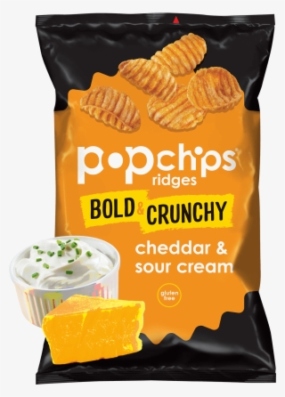 5oz Bag Of Cheddar And Sour Cream Popchips Ridges - Pop Chips - Free Transparent PNG Download ...