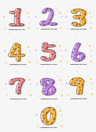 Cartoon Cute Vector Candy Color Number Png And Image - Digital Art ...