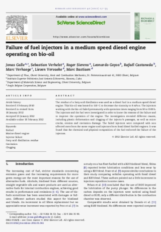 Failure Of Fuel Injectors In A Medium Speed Diesel - Document - Free ...