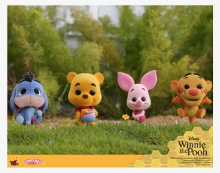 Pooh Cheering Floating From A Green Balloon - Winnie The Pooh Holding ...