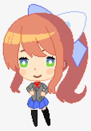 Just Monika - Monika Pixel Art - Free Transparent PNG Download - PNGkey