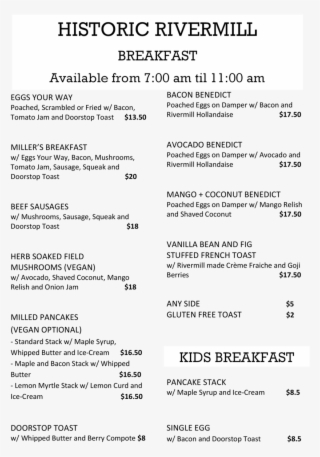 Summer Breakfast Menu - Free Transparent PNG Download - PNGkey