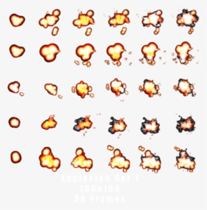 Explosion Spritesheet - 2d Explosion Sprite Sheet - Free Transparent ...
