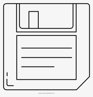 Floppy Disk Coloring Page - Drawing - Free Transparent PNG Download ...