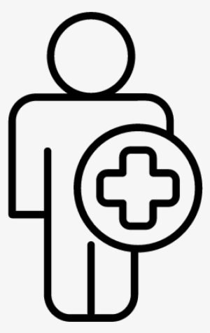 Cross In A Circle On A Human Body Silhouette Vector - Outline Of First ...