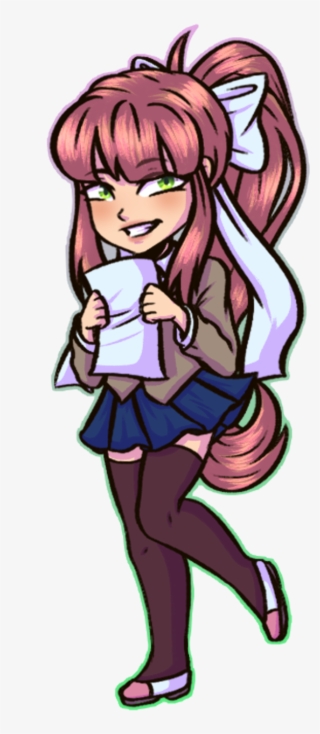 Ddlc Monika Chibi By Grimlins-choas - Cartoon - Free Transparent PNG ...