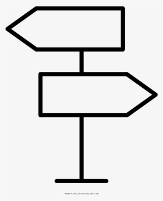 Sign Post Coloring Page - Line Art - Free Transparent PNG Download - PNGkey